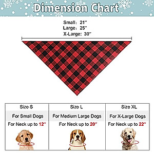 Kytely Christmas Dog Bandanas 2 Pack Winter Pet Dog Bandanas for Dogs Red White Small