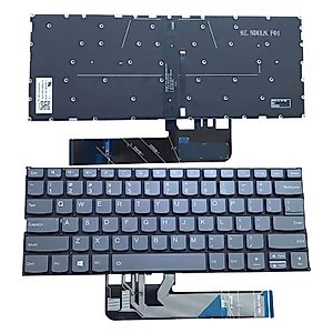 USA US Layout New Laptop Keyboard for Lenovo Yoga 730-13IKB Yoga 730-13IWL Yoga 730-15IKB Yoga 730-15IWL, Yoga 530-14ikb, Flex 6-14ARR Flex 6-14IKB Gray Keycaps Frameless with Backlight