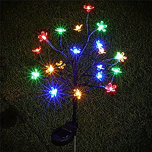 IUEECEN Solar Flowers Lights Outdoor Solar Garden Lights Decorative,2Pack 20LED Solar Outdoor Lights Waterproof Fairy Lights Pathway Walkway Patio Yard Landscape Decoration Christmas Garden Decor