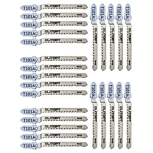 25pcs Jigsaw Blades for Wood T101AO Scroll Blades Clean Curved Cuts 3 in. 20 TPI T Shape Shank T101AO