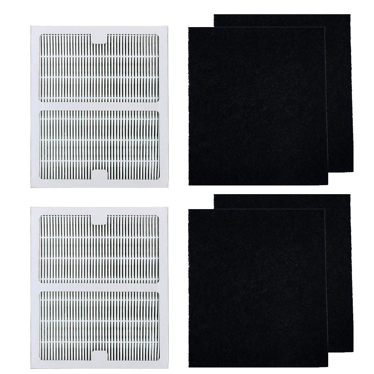 HEPA Filters B Compatible with Idylis AC-2125, AC-2126, IAP-10-125, IAPC-40-140, IAP-10-150, IAP-10-050 Air Purifiers, Model #IAF-H-100B, 2 HEPA Filters & 4 Carbon Pre-filters
