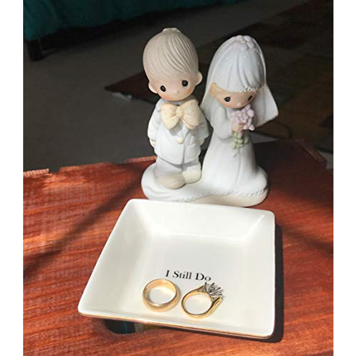 Simply Charmed I Still Do Gift for Wife or Husband – Ceramic Jewelry Dish or Ring Holder – Elegant Trinket Tray