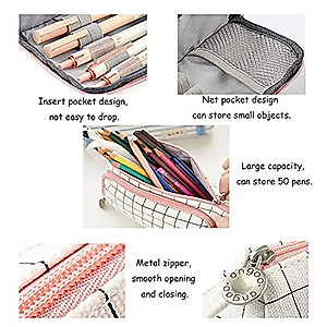 SPCCL, Large Capacity Pencil Pouch, Pencil Bag, Pencil Case, Pencil Pouch, Pen Case, Pencil case with Two compartments, for School & Office (C)