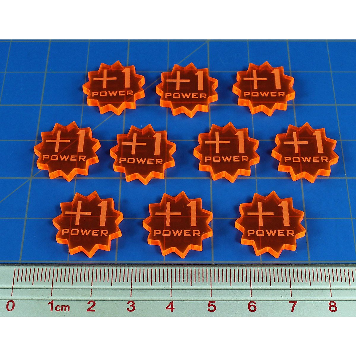 LITKO +1 Power Tokens Compatible with KeyForge Card Game, Fluorescent Orange (10)