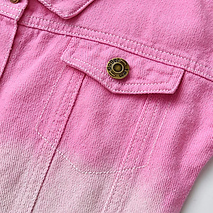 Moyikiss Studio Toddler Kid Baby Boys Girls Denim Jacket Coats Long Sleeve Button Down Casual Overcoat Outerwear(Pink,80/12-18 Months)