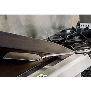 6 x 3 Flexible Stainless Steel Solid Turner Spatula for Griddle Grill, Square Edge Blade Grill Turner, Commercial Grade Turner by Tezzorio