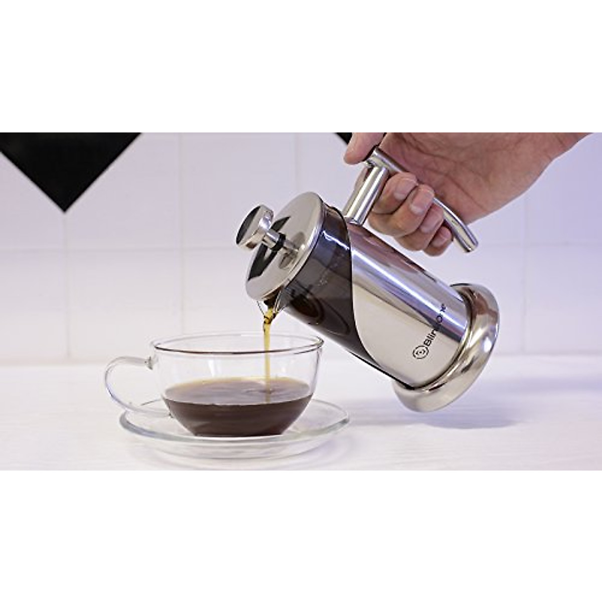 BlinkOne French Press: Single, Double and Up-to Three Serve Cup Espresso Coffee Maker (12 Oz)