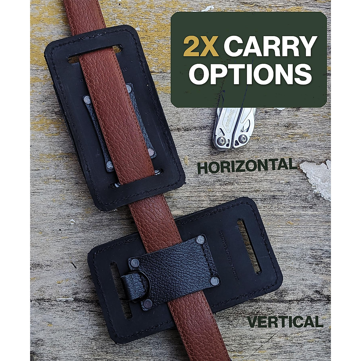 CatchandCraft Multitool Sheath for Belt - Leatherman Sheath - Horizontal Carry Leather Multitool Holster - EDC Pocket Organizer for Work and Daily Use - 𝐌𝐚𝐝𝐞 𝐢𝐧 𝐆𝐄𝐎𝐑𝐆𝐈𝐀