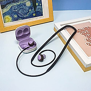 Strap Ear Tips Kit for Galaxy Buds 2 SM-R177, Anti-Lost Soft Silicone Lanyard Neck Rope Cord Leash Gel Eartips Earbuds Skin Accessories Compatible with Samsung Galaxy Buds 2 - Graphite