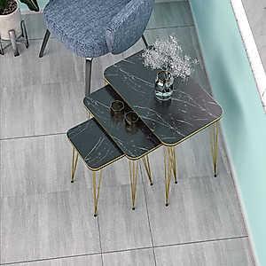 Rectangular Nesting Set of 3, Nesting Table, Modern Woodgrain Look Base for Living Room Coffee Tables or Nightstands - Coffee Table - Side End Table - Small Side Table