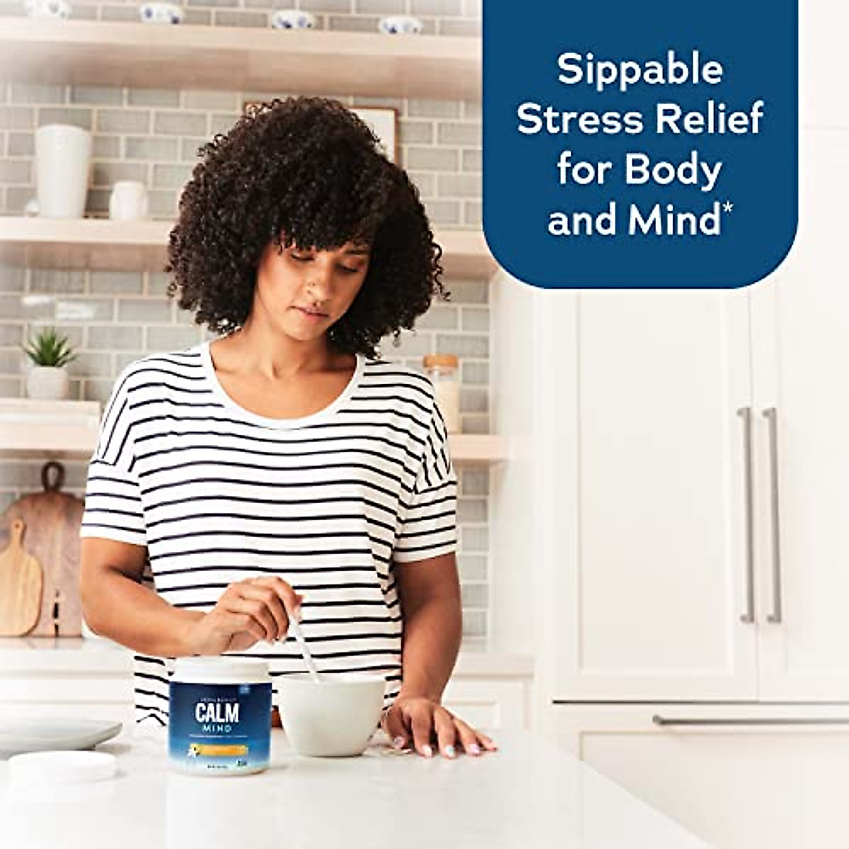 Natural Vitality Calm Mind, Magnesium Citrate + L-Theanine Powder, Supports a Healthy Response to Stress, Gluten Free & Vegetarian, Honey Chamomile, 12 Oz