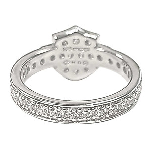 Harley-Davidson Women's Ring, Silver Bling Bar & Shield Band, Silver HDR0159 (6)