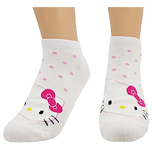 JJMax Women's Hello Kitty Cotton Ankle Socks Set, Cotton Blend Set, One Size,4 Pack