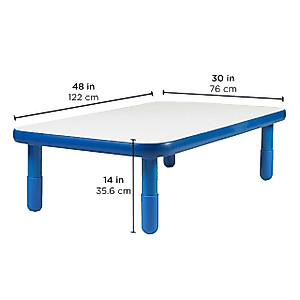 Children’s Factory Baseline 48"x30" Rect. Table, Homeschool/Playroom Toddler Furniture, Kids Activity Table for Daycare/Classroom Learning, 14" Legs, Royal Blue (AB745RPB14)