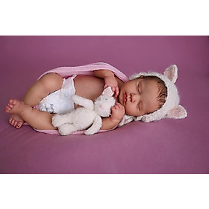 RXDOLL Sleeping Newborn Doll Girl 20 inch Reborn Baby Dolls Silicone Vinyl Full Body Realistic Preemie Baby Dolls Girl Lifelike Reborn Bebe Doll Anatomically Correct