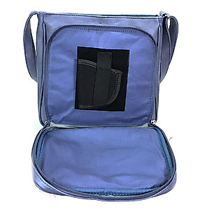 Zzfab Triple Zipper Locking Concealed Carry Crossbody Bag - CCW Concealed Carry Purse Blue