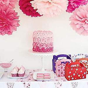 48 Pcs Valentine's Day Bakery Treat Boxes 6.3x3.1x3.7 inch Valentines Cupcake Boxes Cookie Boxes Heart Owl Goody Bags for Valentine Classroom Treats Party Favors Gift Giving Gift Exchange Gift Box