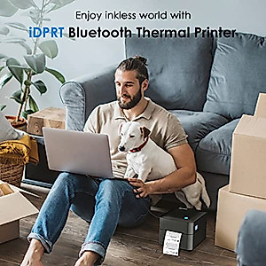iDPRT Bluetooth Thermal Label Printer Super Quick Address Label Printer, 1"-3.15" Width Wireless Label Maker with APP for Barcode, Address, Mailing etc, Support Windows, Mac, iOS& Android