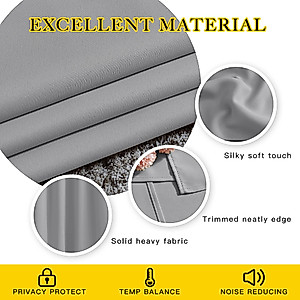 NICETOWN Blackout Curtains Panels for Bedroom - Window Treatment Thermal Insulated Blinds Solid Grommet Vertical Drapes for Kitchen (Set of 2, 52 by 45 Inch, Silver Grey)