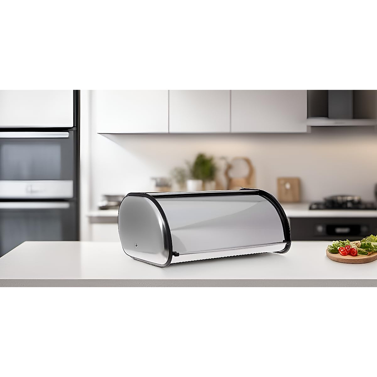 Home-it Stainless Steel Bread Box for kitchen, bread bin, storage holder 16.5x10x8