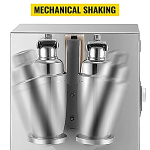 Happybuy Milk Tea Shaker Double Frame Milk Tea Shaking Machine 400r per Minute Stainless Steel Auto Tea Milk Making Machine for Boba Milk Tea