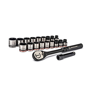 Crescent 20 Piece X10 3/8" Drive 6 Point Standard SAE/Metric Mechanics Tool Set - CSWS38B