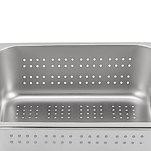3 Pack Full Size Hotel Pan with Lid Set,1/2 Size 4 Inch,6 Inch Full Size Pan Perforated Steam Pan Steam Table Pan Cover Restaurant Supplies for Kitchen, Steam Table Tray