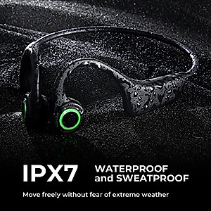 BEARTAIN Bone Conduction Headphones, Wireless Open Ear Headphones Bluetooth 5.0 with Cool Smart Breathing Light, IPX7 Waterproof Sweatproof Workout Headphones Built-in Mic for Fitness Sport