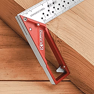 Kapro - 353 Professional Ledge-It Try & Mitre Square - For Leveling and Measuring - Features Stainless Steel Blade, Retractable Ledge, and Etched Ruler Markings - 8 Inch