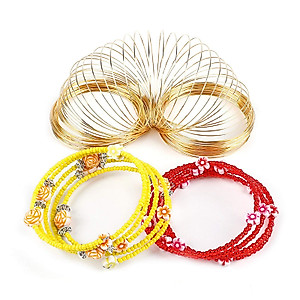 500 Loops Jewelry Wire Memory Beading Wire Steel Memory Wire Cuff Bangle Bracelet for Jewelry Making Supplies Art Creation Bracelet Necklace DIY Crafts Making Jewelry Making Dolls