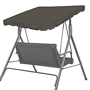 BenefitUSA Canopy ONLY 73"x52" Outdoor Patio Swing Canopy Replacement Porch Top Cover for Seat Furniture (Taupe)