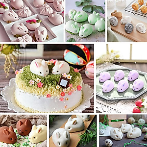 Newmemo 6 Cavity 3D Easter Silicone Bunny Chocolate Mold, Silicone Rabbit Mold, Easter Rabbit Bunny Baking Mould for Mousse Cake Pudding Jelly Dessert Fondant Cheesecake Soap Ice Tray