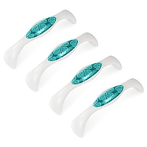 Pull Handle Fence Handle Long Cabinet Handles for Interior, Closet, Drawer, Outdoor, Garage, Abstract Clovers Pattern