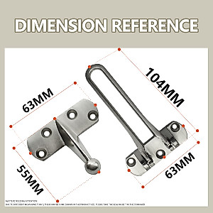 SANATO Door Lock Swing Bar Door Guard 2-1/2" High Security for Home, 3 Pack (Brushed Nickel US15)