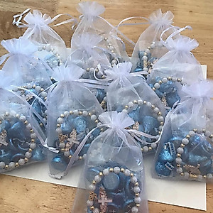 Jwenic 100 Pcs Gifts Organza Bags 4x6 Inch Silver Gray Drawstring Sheer Fabri Crecycled Shiny Portable Pouch for Jewelry Baby Shower Christmas Toddler Twin Girl Party Favors Wedding Halloween Business