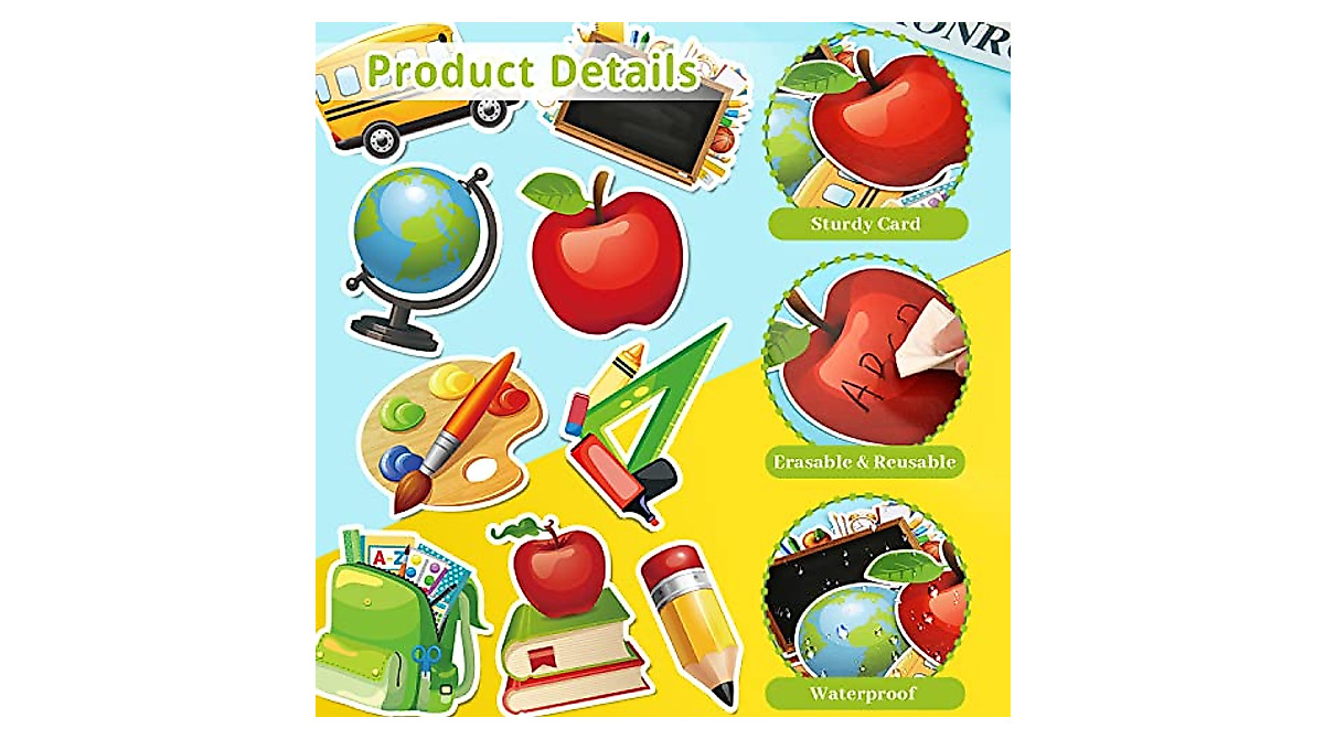 Lovhome 54-Piece Back to School Cutouts for Classrooms