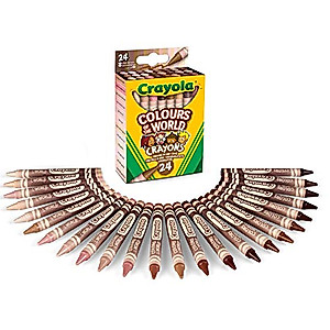 Crayola Colours of the World Wax Colouring Crayons - Assorted Colours (Pack of 24) | Colours That Represent Skin Tones from Around the World | Ideal for Kids Aged 3+