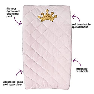 Boppy Changing Pad Cover, Pink Royal Princess, Minky Fabric , 32x16x7 Inch (Pack of 1)