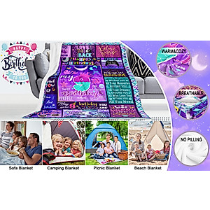 Robadyme 9 Year Old Girl Birthday Gift Ideas Throw Blanket, 9th Birthday Gifts for Girls, Happy 9th Birthday Decorations, Best Birthday Gifts for 9 Year Old Girls Daughter Bestie Sister 50" x 60"