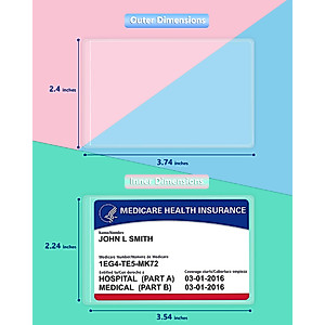 Smellalon 6 Pack New Medicare Card Holder Protector Sleeves，12Mil Clear PVC Waterproof Medical Card Protector for New Medicare Card ，Credit Card Business Card Social Security Card Protector