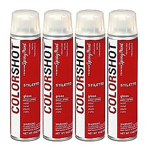 COLORSHOT Gloss Spray Paint Stiletto (Red) 10 oz. 4 Pack