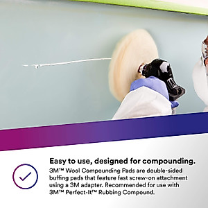 3M 33280 Wool Compounding Pad Double-Sided 9 Inches