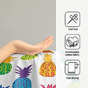 Giwawa Pineapple Fruit Soft Highly Absorbent Hand Towel 2 Pack,Tropic Summer Fruit Towels Multipurpose Bathroom Bath Kitchen 14.4 x 28.3 Inch Fingertip Towel,for Kitchen,Beach,Gym,Swim