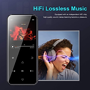 RUIZU 32GB HiFi Lossless MP3 Player with Bluetooth 5.0, DSD High Resolution Digital Audio Player, High-Res Portable Music Player with 2.8 inch Full Touch Screen, Support up to 512GB Micro SD Card