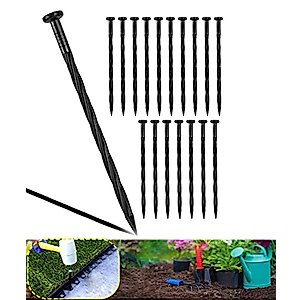 Meboyz 50-Pack Plastic Edging Nails, 8-Inch Paver Edging Spikes, Spiral Nylon Landscape Anchoring Spikes for Paver Edging, Weed Barrier, Artificial Turf & More Weed Barrier, Artificial Turf & More.