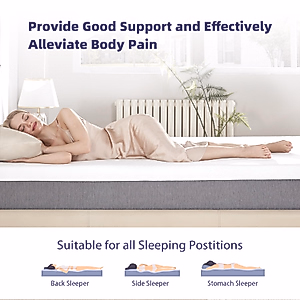 BDEUS Queen Mattress, 10 inch Gel Memory Foam Queen Size Mattress for Cool Sleep & Pressure Relief, Medium Firm Bed Mattresses, Bliss