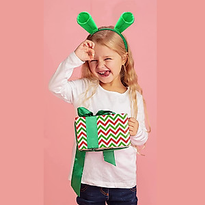 6 Pieces Green Ears Headbands Halloween Head Wrap Hair Accessories Cute Hair Band for Adult Kids Halloween Party Celebration Cosplay Decoration