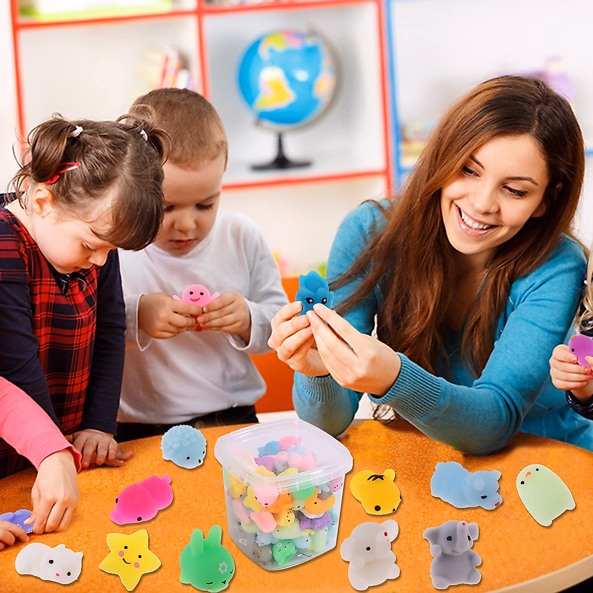 Bingcute 72 pcs Mochi Squishy Toys, Kawaii Squishy Animals for Party Favors Classroom Prize Pinata Easter Fillers Fidget Toys Pack Bulk Squishies Toys