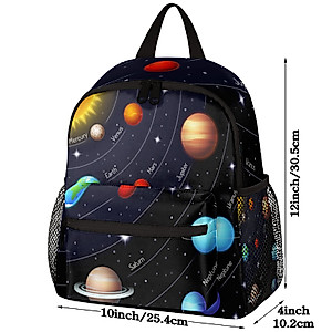 TropicalLife Universe Galaxy Solar System Kids Backpack 10*4*12 Inches School Bag Book Bag with Multiple Pockets for Boys Girl Children