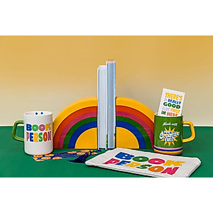 ban.do Ceramic Mug, 12 Ounce Coffee Cup, Dishwasher and Microwave Safe Mug, Books for Breakfast